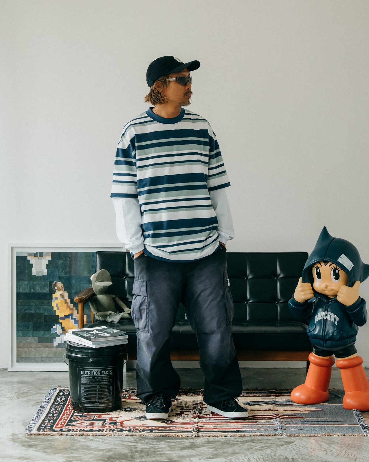 GROCERY PT-010 WASHED WIDE CARGO/ WASHED BLACK - GROGROCERY