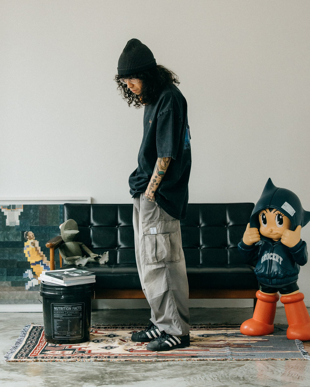 GROCERY PT-010 WASHED WIDE CARGO/ WASHED GREY - GROGROCERY