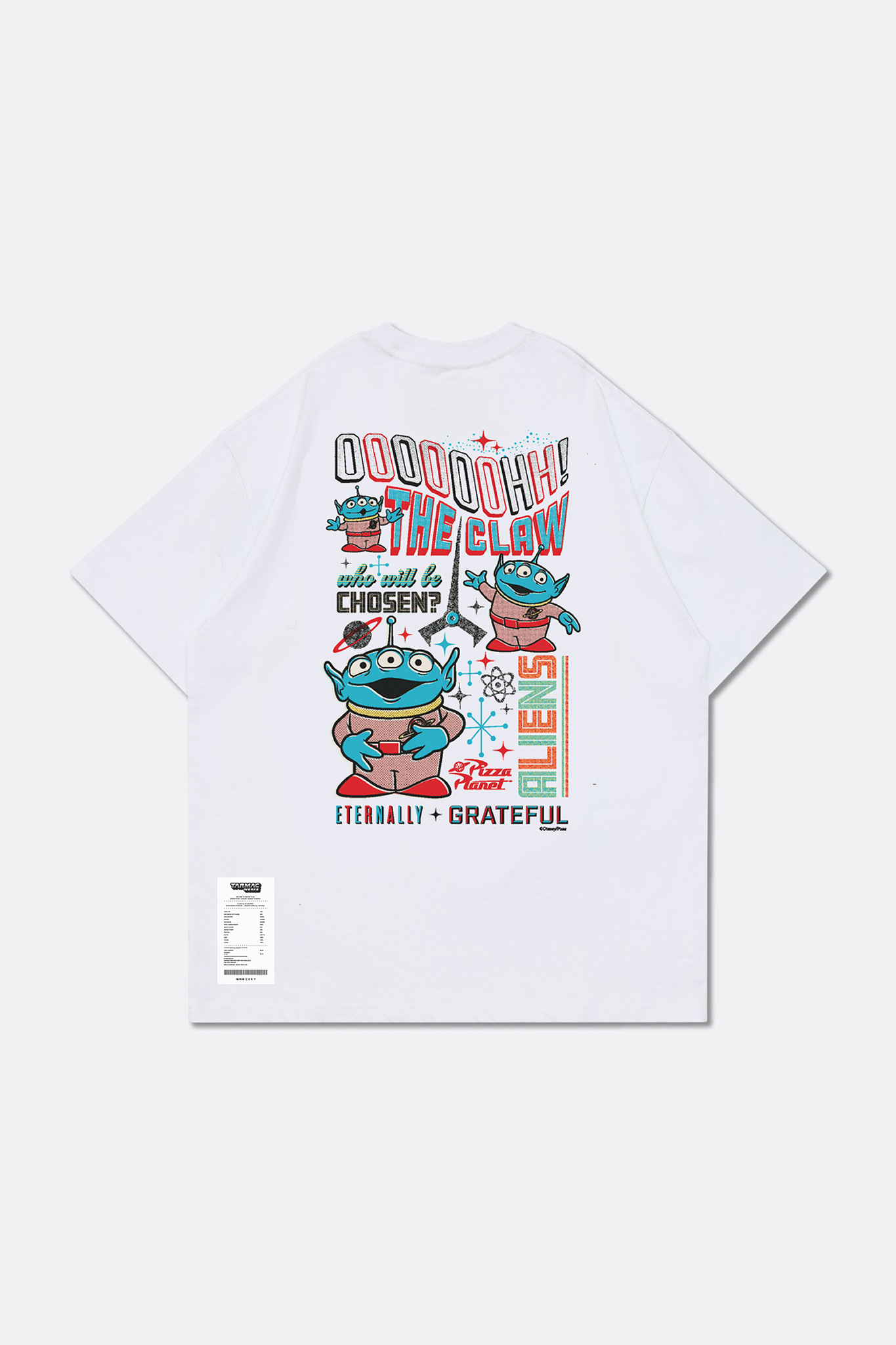 GROCERY | TARMAC | TOY STORY OOOH THE CLAW INVOICE TEE/ WHITE – GROGROCERY