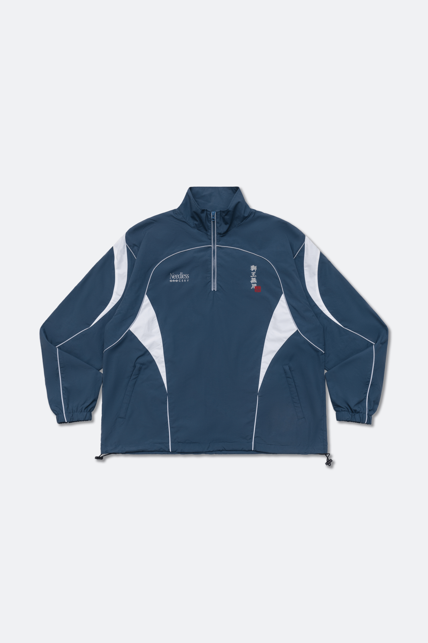 GROCERY X NEEDLESS REFLECTIVE HALF ZIP TRACK JACKET/ TEAL BLUE – GROGROCERY