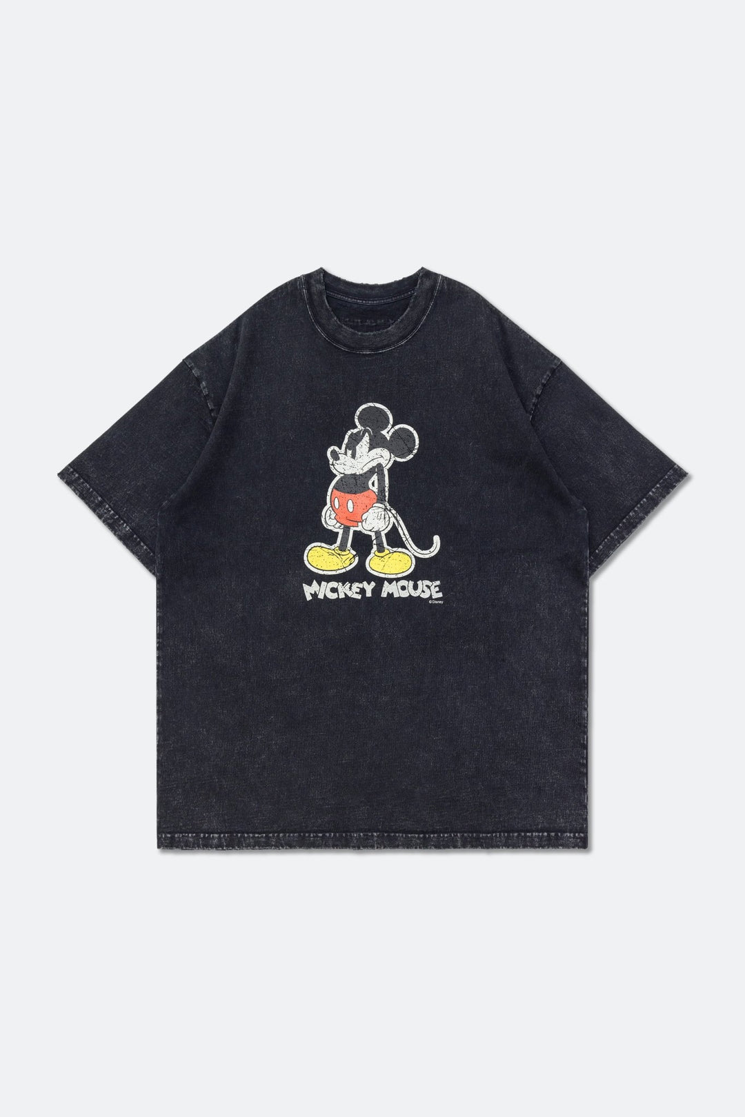 GROCERY X URDU SNOW WASHED MICKY MOUSE TEE/ FADED BLACK - GROGROCERY